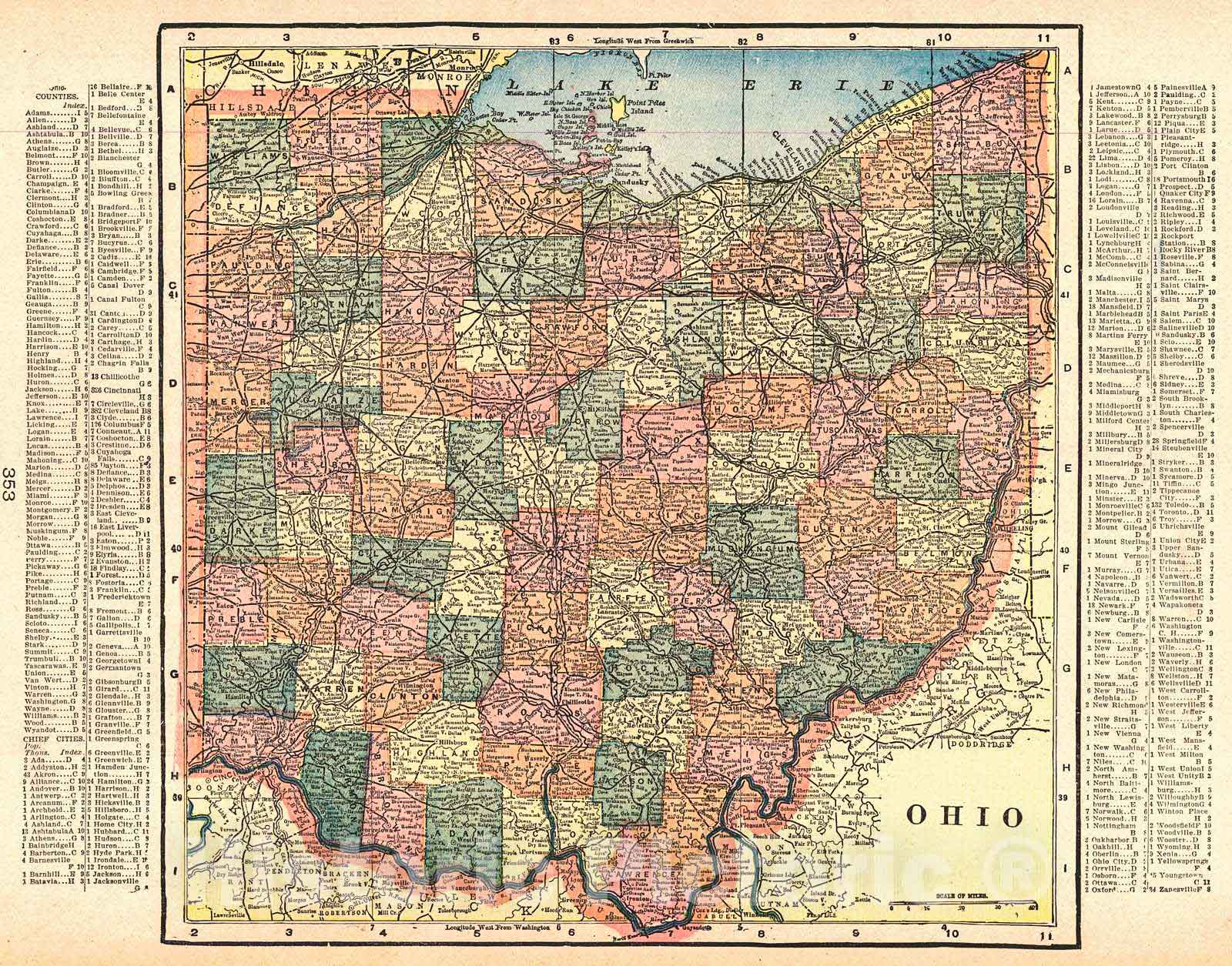 Historic Map : 1904 Ohio : Vintage Wall Art – Historic Pictoric
