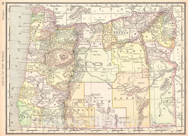 Historic Map : 1893 Oregon : Vintage Wall Art – Historic Pictoric