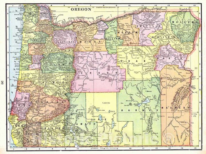 Historic Map : 1898 Oregon : Vintage Wall Art – Historic Pictoric