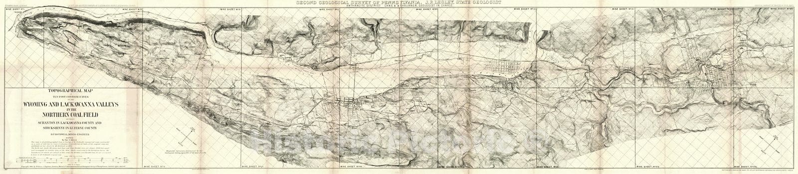 Historic Map : 1885 Topographical Map in Ten-Foot Contour Curves of th ...