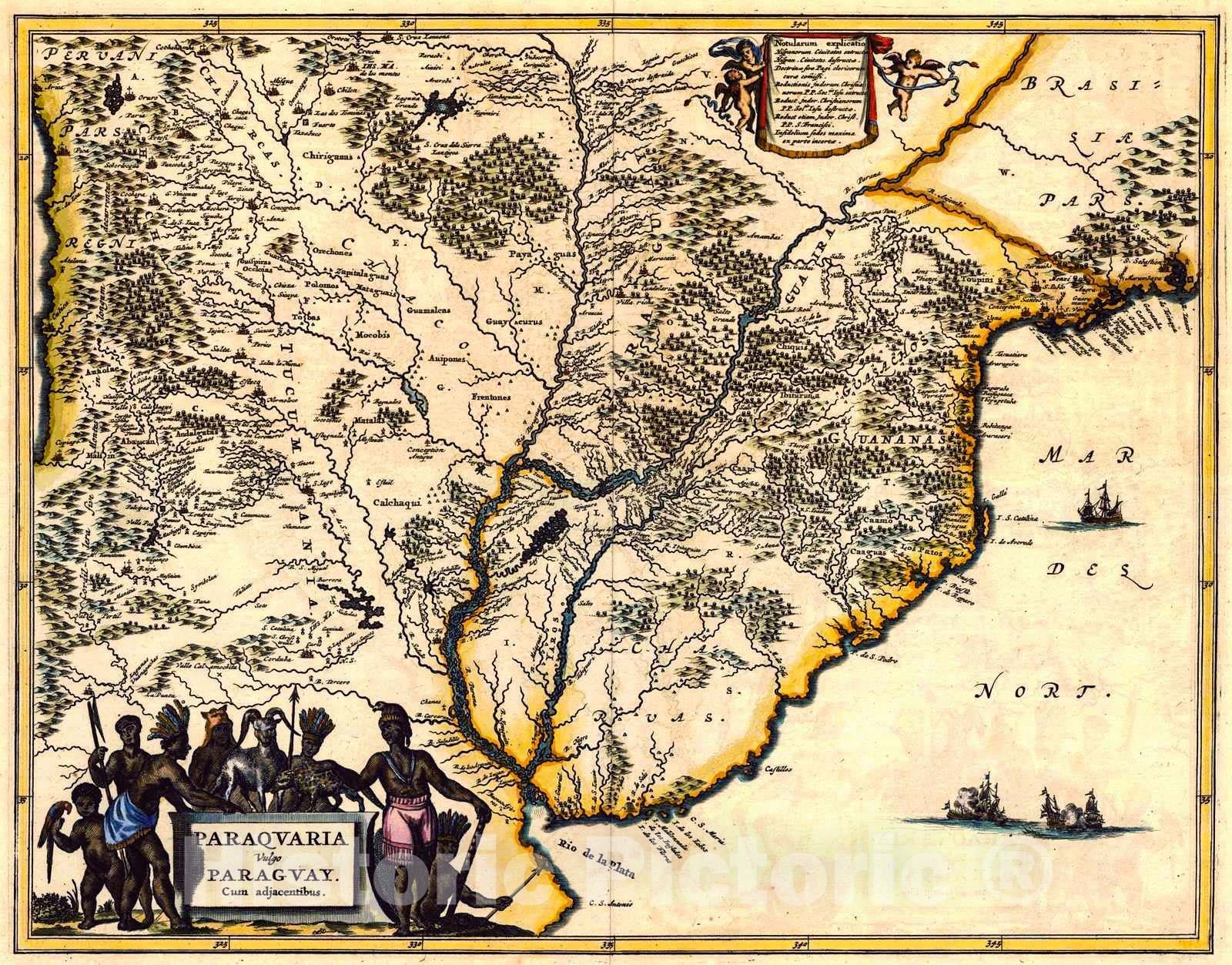 Historic Map : 1671 Paraquaria vulgo Paraguay cum adjacentibus : Vinta ...