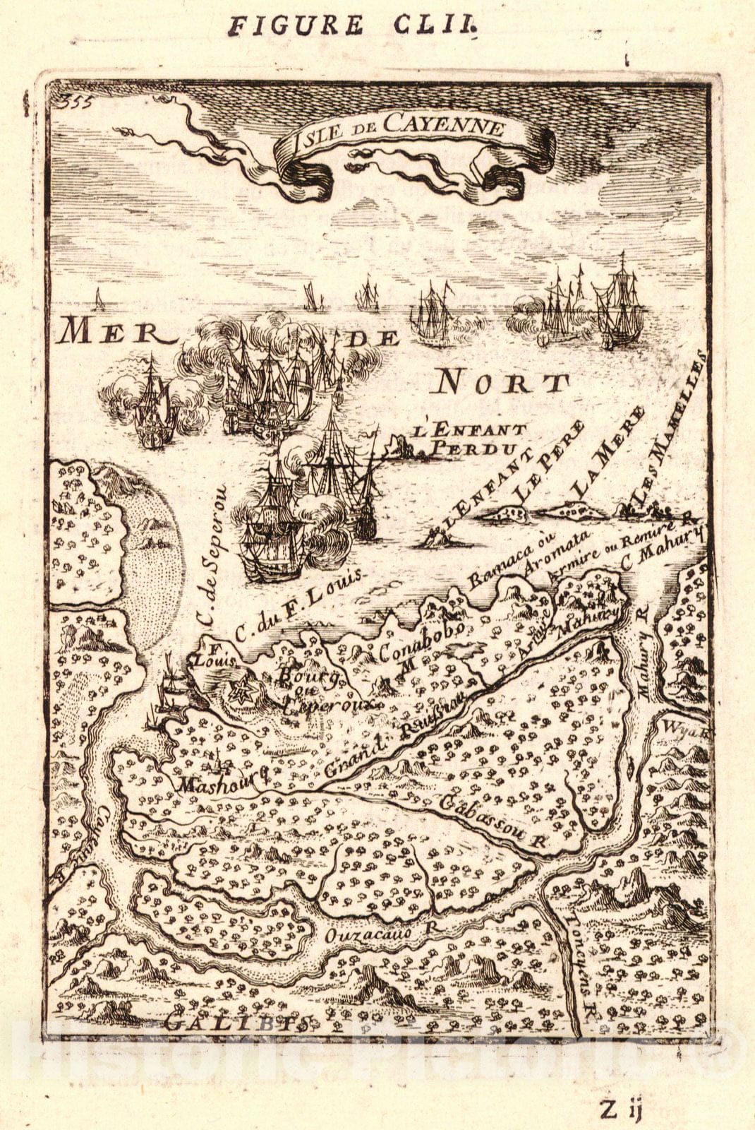 Historic Map : 1683 Isle de Cayenne : Vintage Wall Art – Historic Pictoric