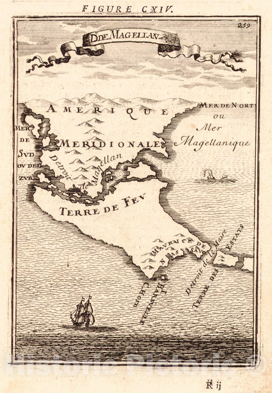 Historic Map : 1683 Dt. de Magellan : Vintage Wall Art – Historic Pictoric