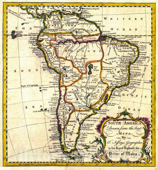 Historic Map : 1749 South America Drawn From the Best of Maps : Vintag ...