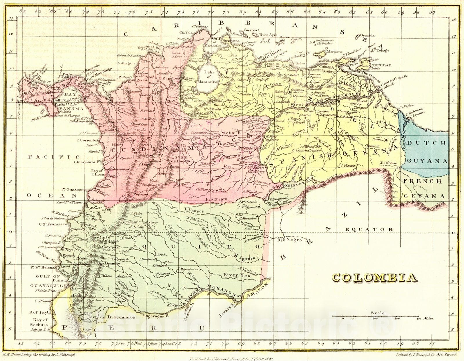 Historic Map : 1823 Colombia : Vintage Wall Art – Historic Pictoric