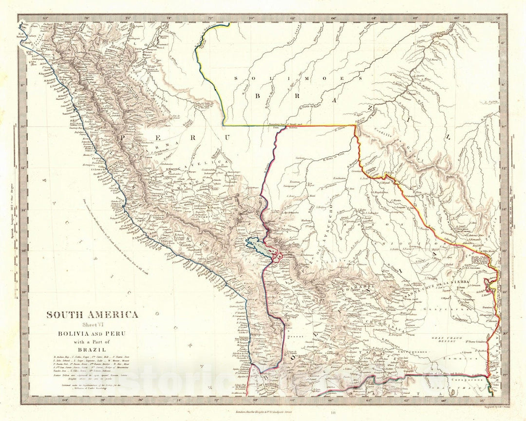 Historic Map : 1846 South America Sheet VI, Bolivia and Peru with Part ...