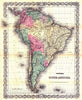 Historic Map : 1855 Colton's South America : Vintage Wall Art ...