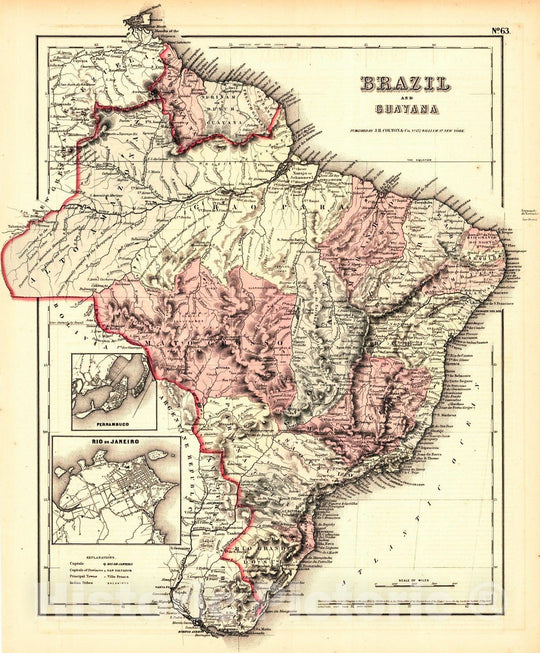 Historic Map : 1857 Brazil and Guyana : Vintage Wall Art – Historic ...