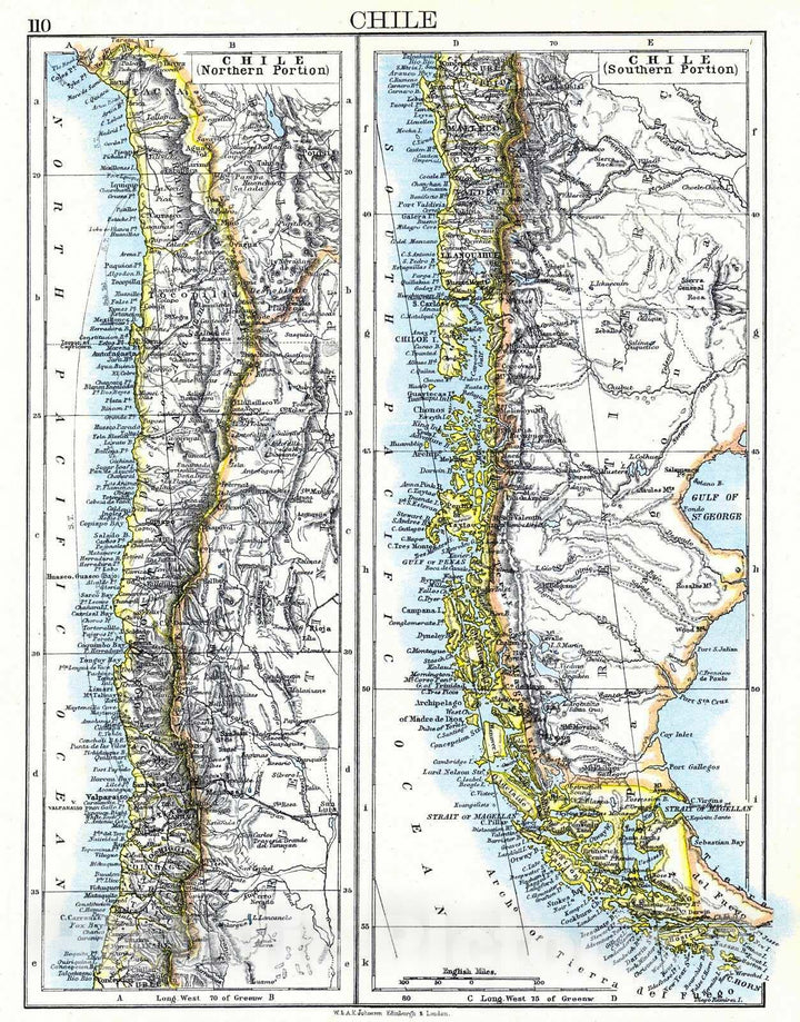 Historic Map : 1897 Chile : Vintage Wall Art – Historic Pictoric