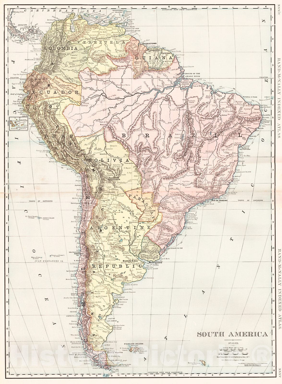 Historic Map : 1905 South America : Vintage Wall Art – Historic Pictoric