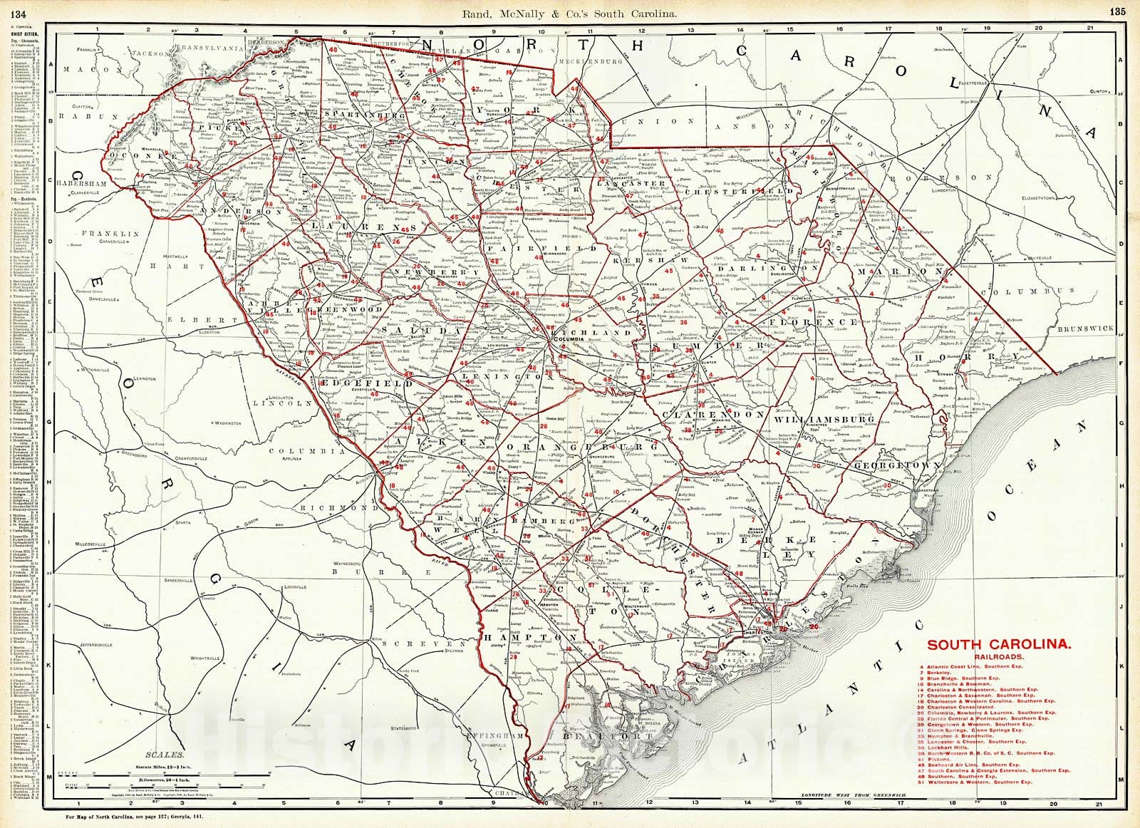 Historic Map : 1900 South Carolina Railroads : Vintage Wall Art ...
