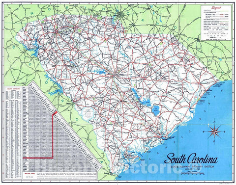 South Carolina State Wall Maps, Posters & Prints - Historic Pictoric