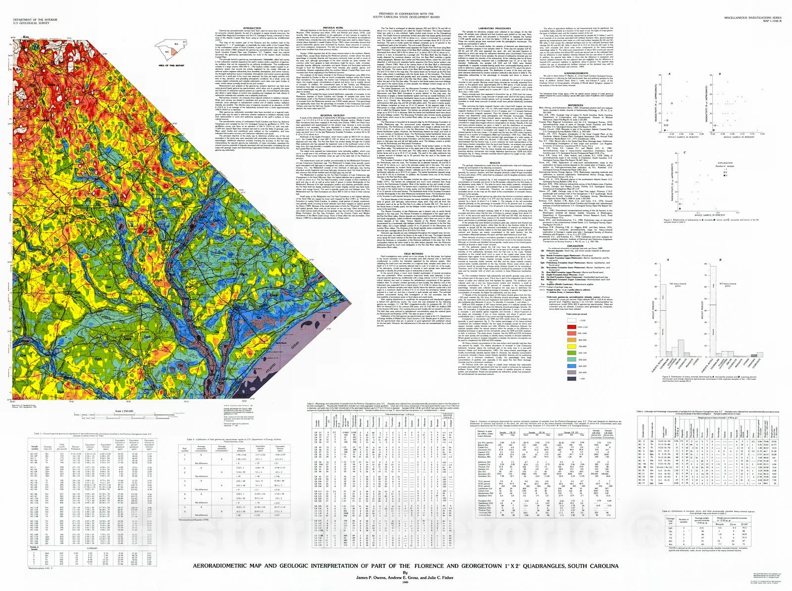 Historic Map : 1989 Aeroradiometric Map and Geologic Interpretation of ...