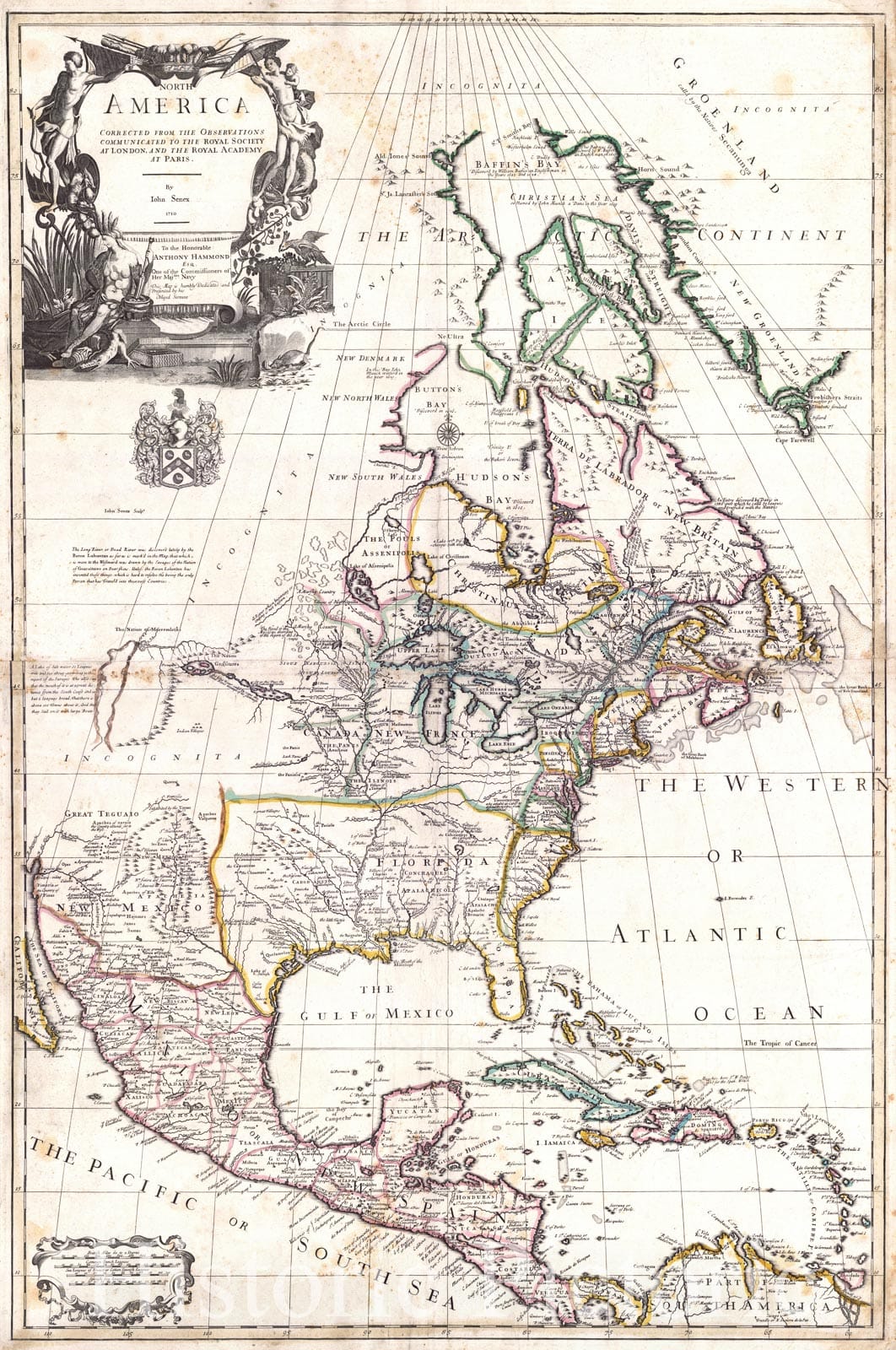 Historic Map : 1710 North America : Vintage Wall Art – Historic Pictoric