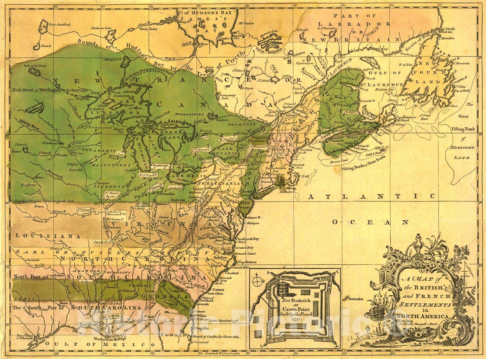 Historic Map : 1755 A Map of the British and French settlements in Nor ...