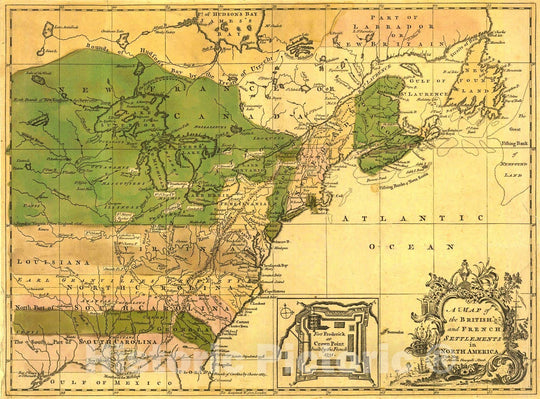 Historic Map : 1755 A Map of the British and French settlements in Nor ...