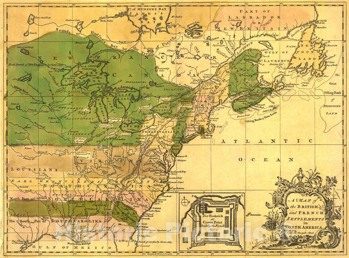 Historic Map : 1755 A Map of the British and French settlements in Nor ...