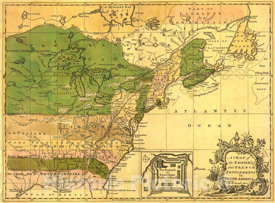 Historic Map : 1755 A Map of the British and French settlements in Nor ...