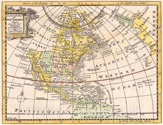 Historic Map : 1779 An Accurate Map of North America : Vintage Wall Ar ...