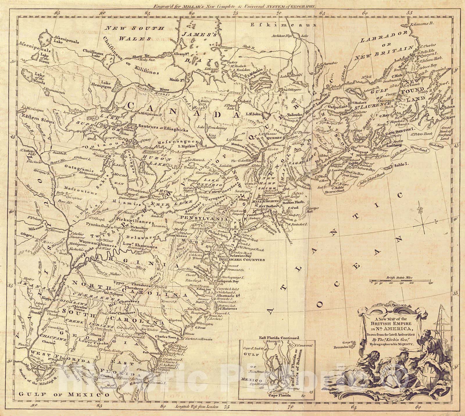 Historic Map : 1782 A New Map of the British Empire in North America ...
