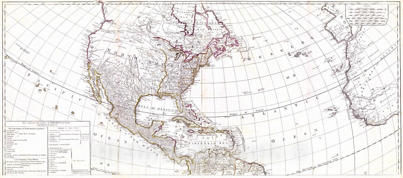 Historic Map : 1786 [North America] : Vintage Wall Art - Historic Pictoric