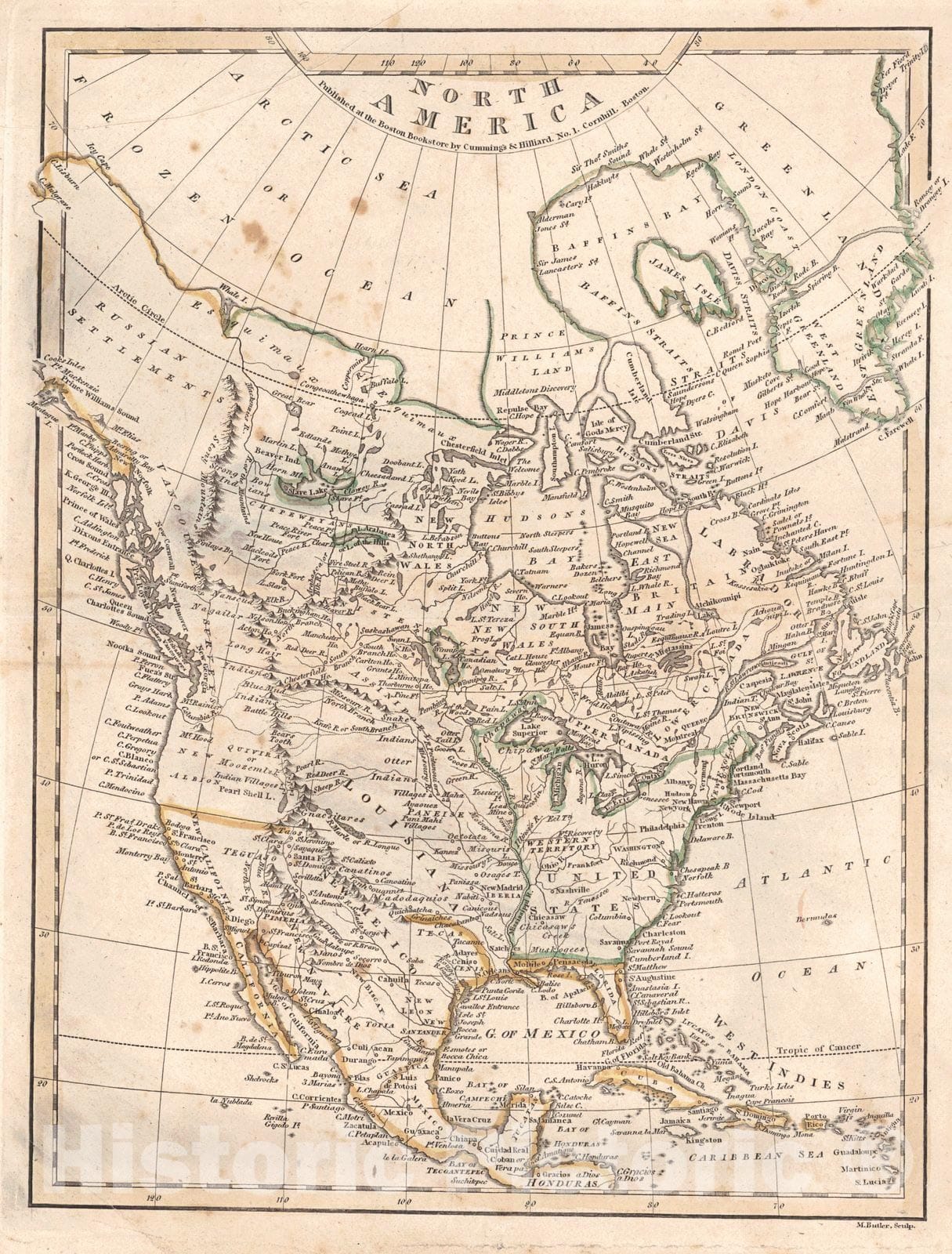 Historic Map : 1810 North America : Vintage Wall Art - Historic Pictoric