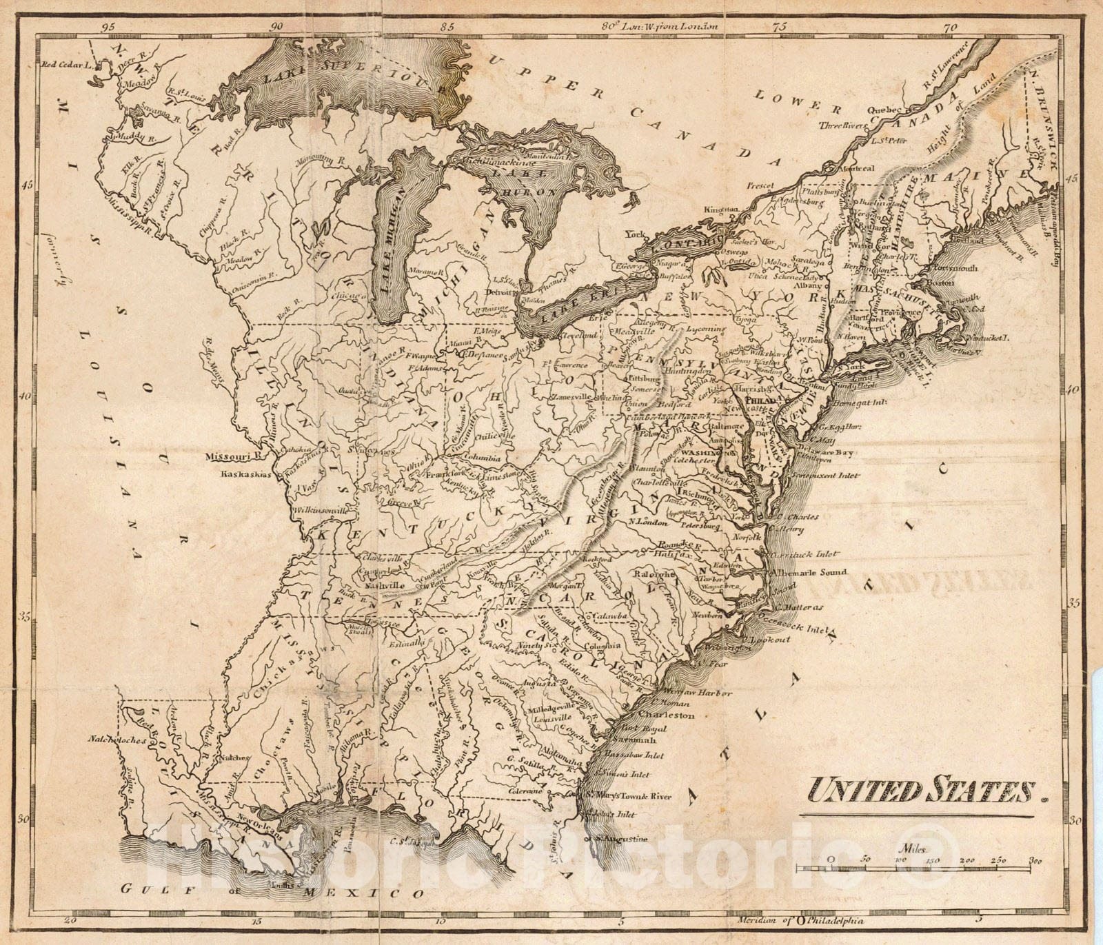 Historic Map : 1814 United States : Vintage Wall Art – Historic Pictoric