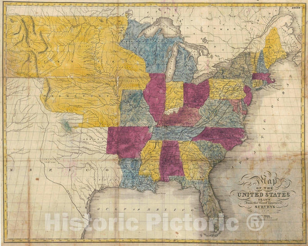 Historic Map : 1826 Map of the United States Drawn from the Most Appro ...