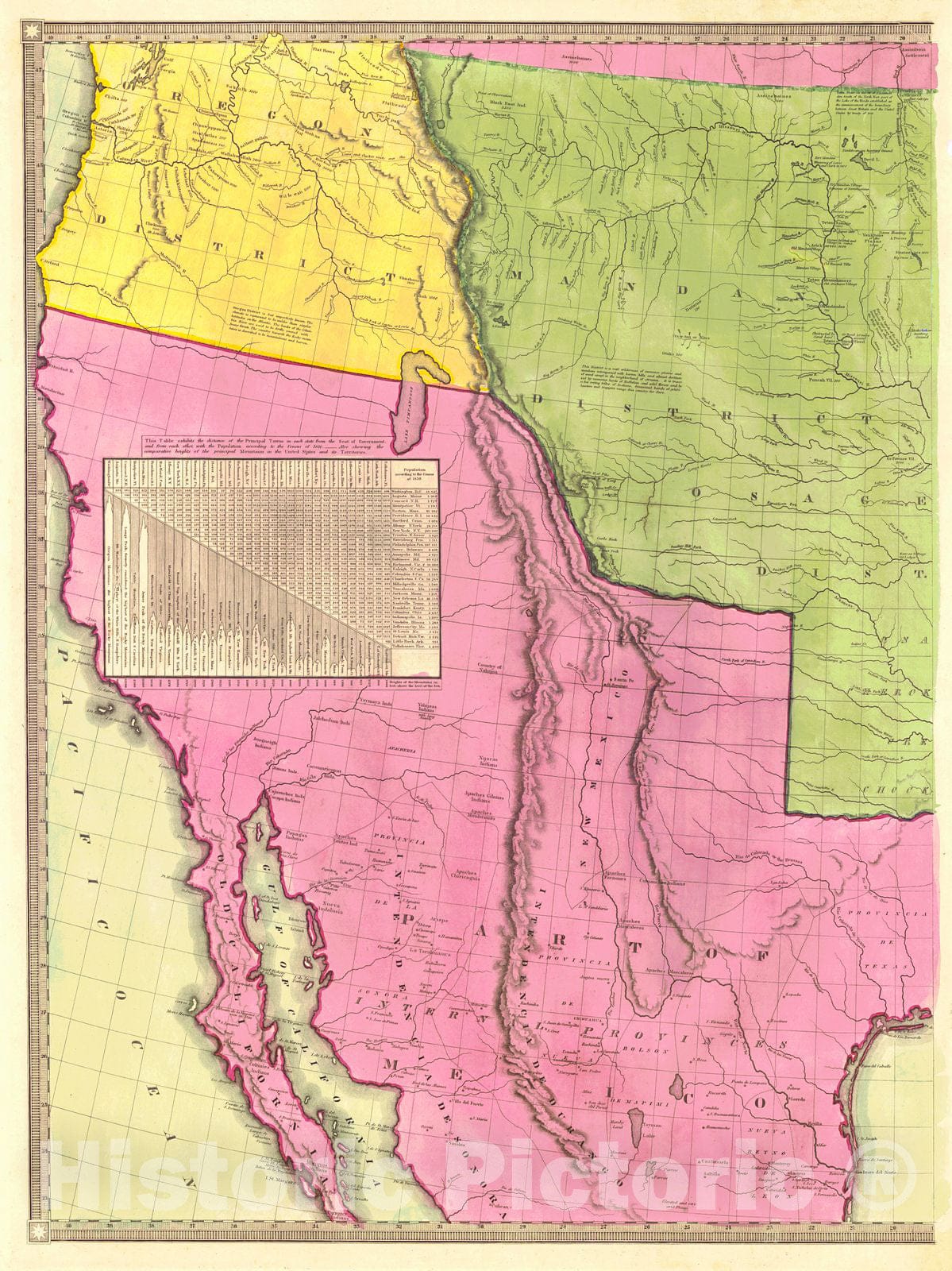 Historic Map : 1835 Map of the United States of America : Vintage Wall ...