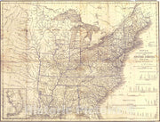 Historic Map : 1840 Map of the Canals and Rail Roads of the United Sta ...