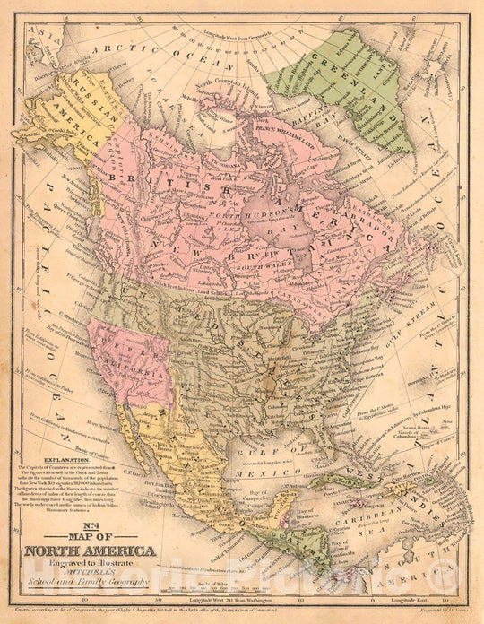 Historic Map : 1847 Map of North America : Vintage Wall Art – Historic ...