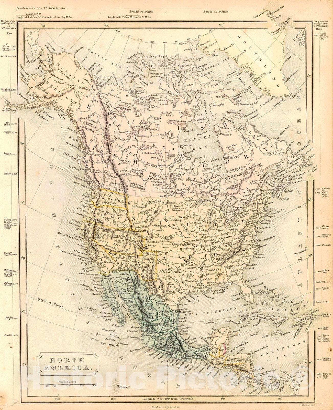 Historic Map : 1850 North America : Vintage Wall Art – Historic Pictoric