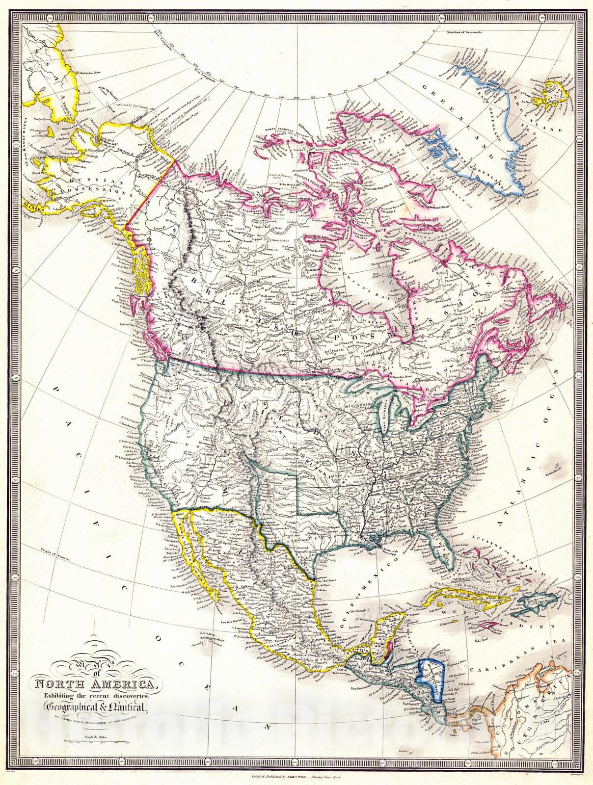Historic Map : 1852 Map of North America : Vintage Wall Art – Historic ...