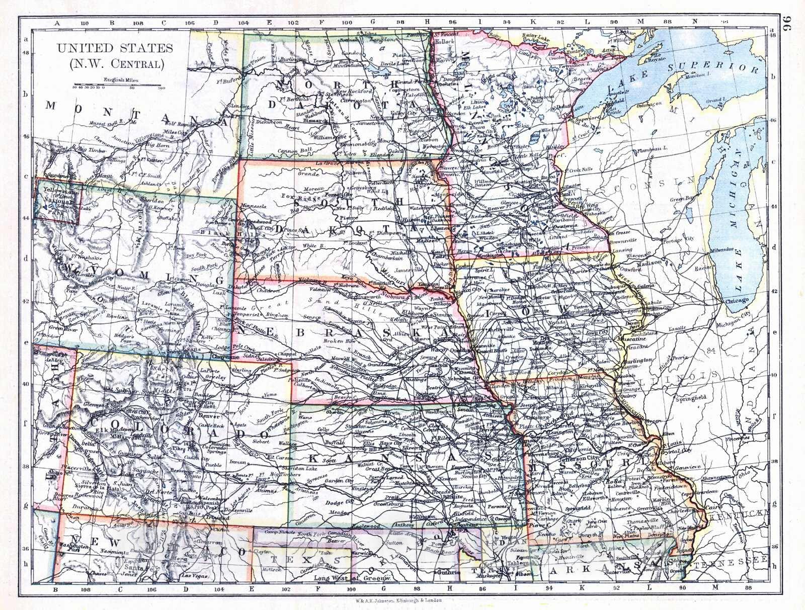 Historic Map : 1897 United States (N.W. Central) : Vintage Wall Art ...