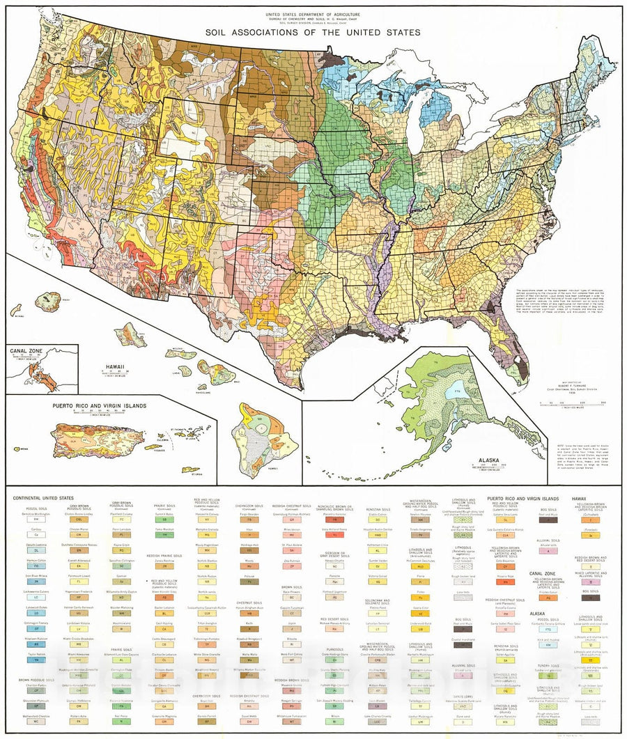Historic Map : 1938 Soil Association of the United States : Vintage Wa ...