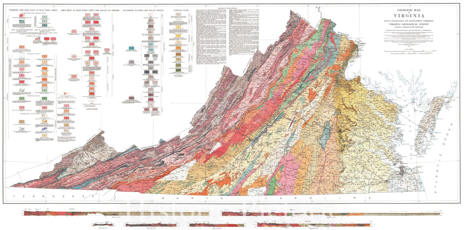 Geological Map Of Central Virginia Virginia Energy Online Store