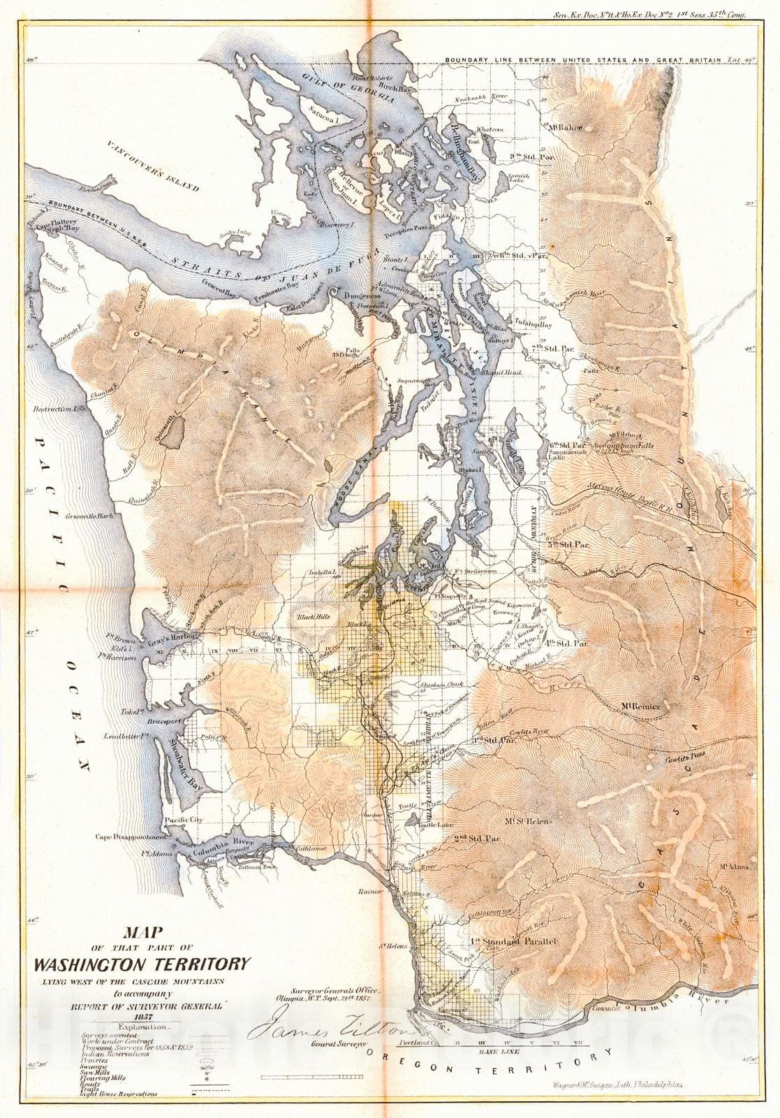 Historic Map : 1857 Map of that part of Washington Territory Lying Wes ...