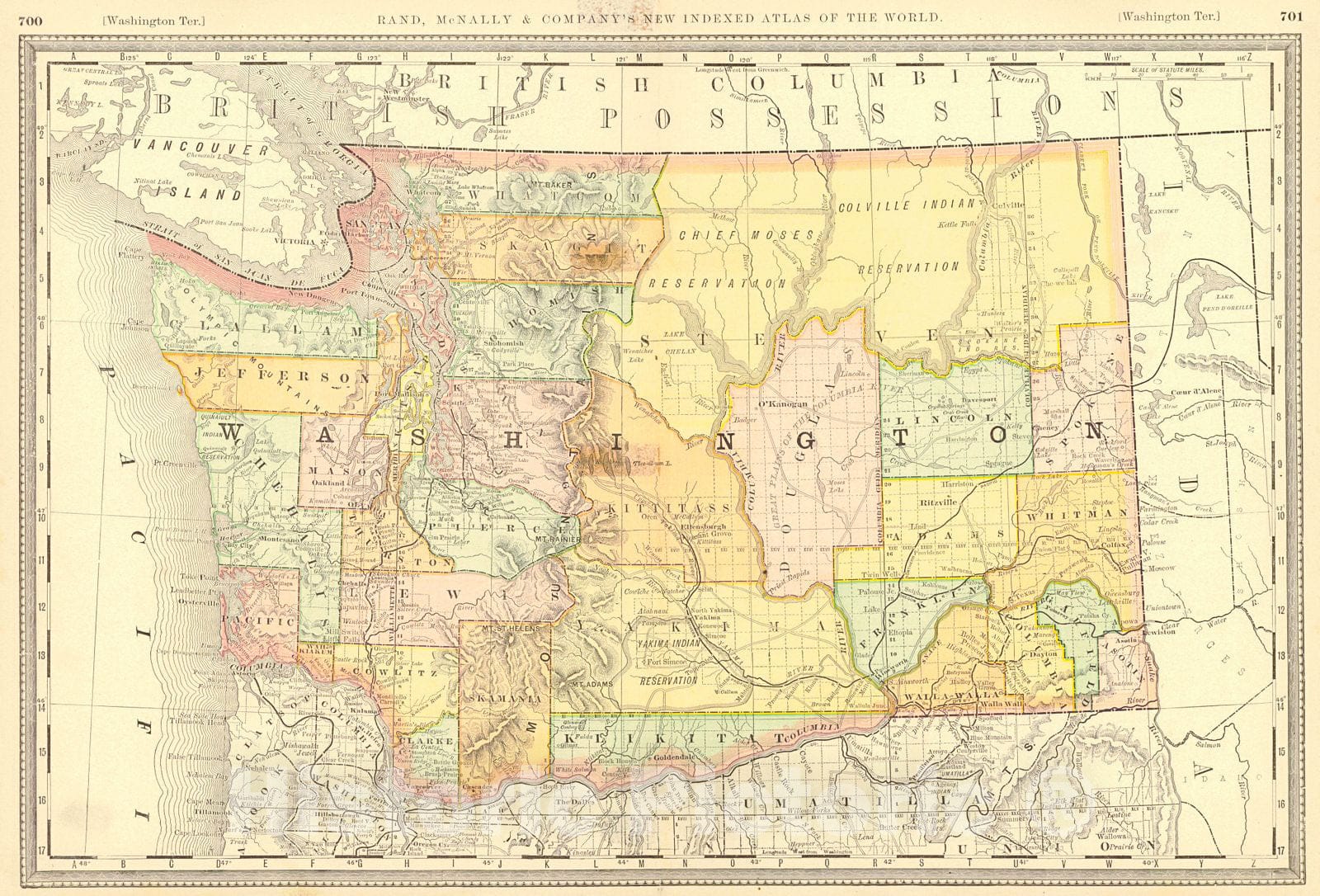 Historic Map : 1888 Washington Territory : Vintage Wall Art – Historic ...