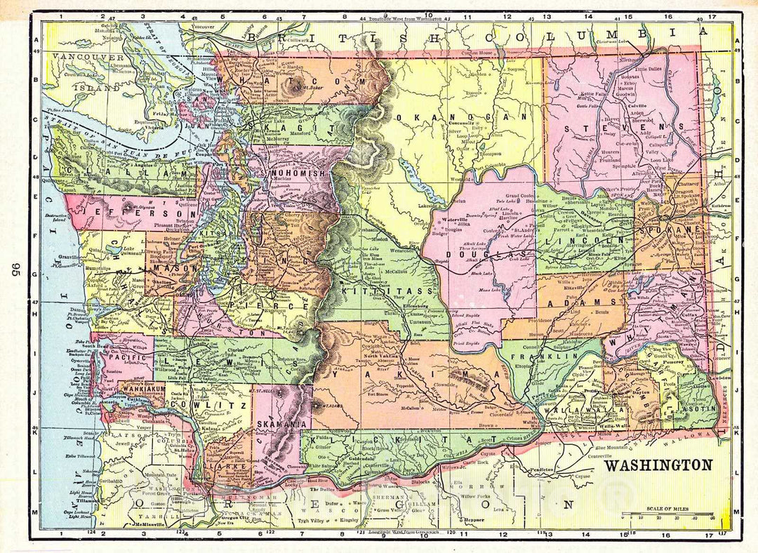 Historic Map : 1898 Washington : Vintage Wall Art – Historic Pictoric