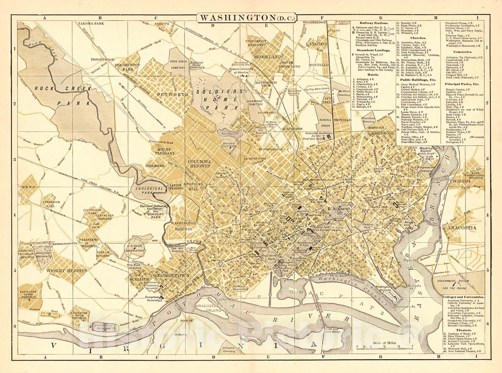 Historic Map : 1895 Washington (D.C.) : Vintage Wall Art – Historic ...