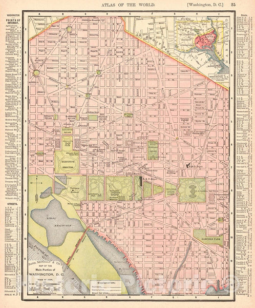 Historic Map : 1895 Map of the Main Portion of Washington, D.C. : Vint ...