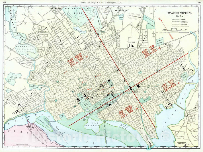 Historic Map : 1900 Washington D.C. : Vintage Wall Art – Historic Pictoric
