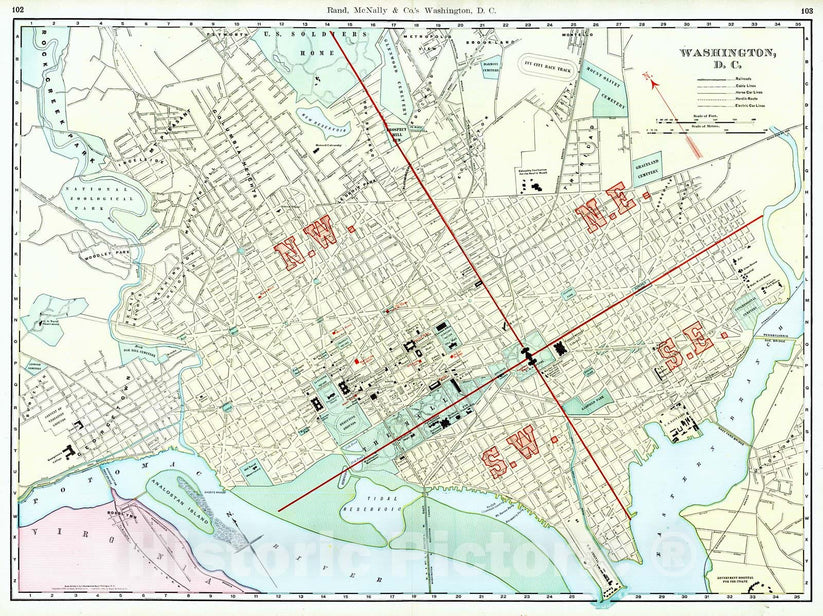 Historic Map : 1900 Washington D.C. : Vintage Wall Art – Historic Pictoric
