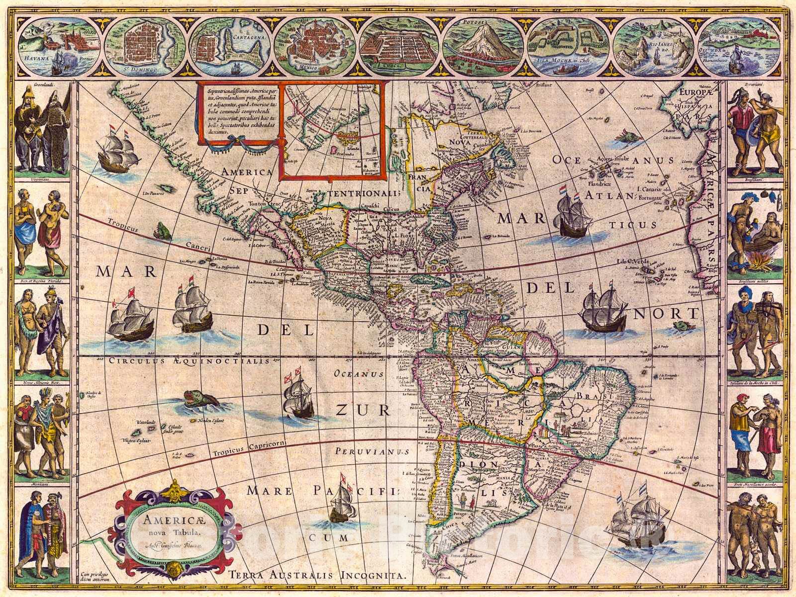 Historic Map : 1635 Americae Nova Tabula : Vintage Wall Art – Historic ...
