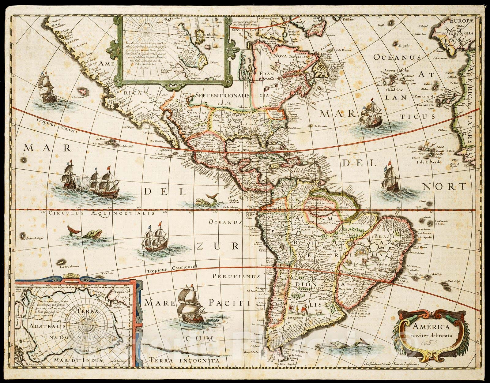 Historic Map : 1650 America Noviter Dilineata : Vintage Wall Art ...