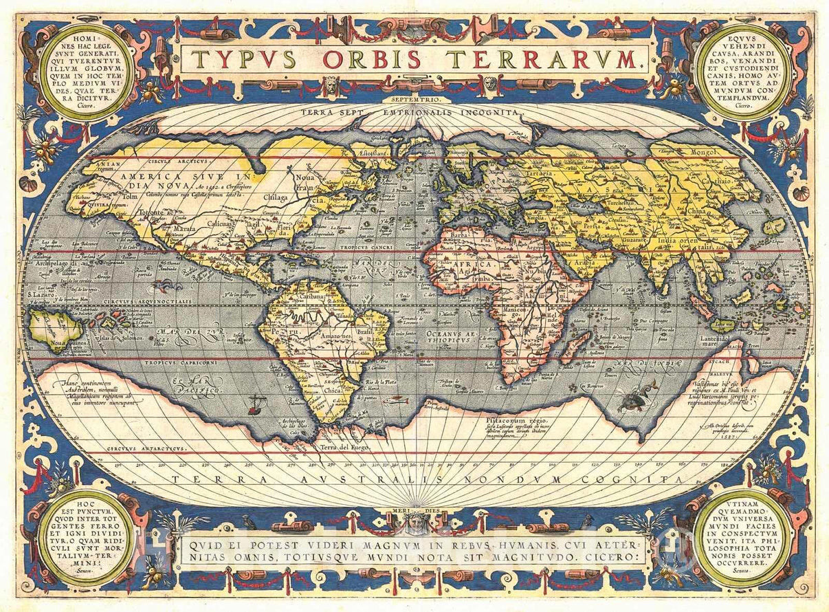 Historic Map : 1592 Typvs Orbis Terrarvm : Vintage Wall Art – Historic Pictoric