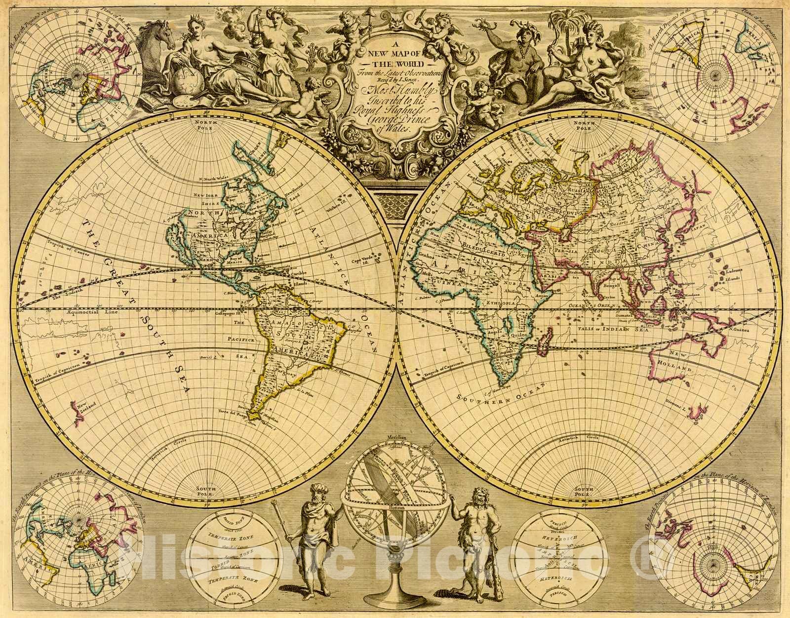 Historic Map : 1721 A new map of the world from the latest observation ...