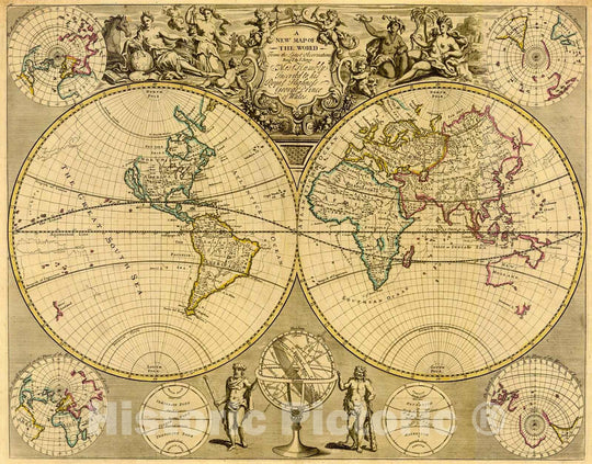 Historic Map : 1721 A new map of the world from the latest observation ...