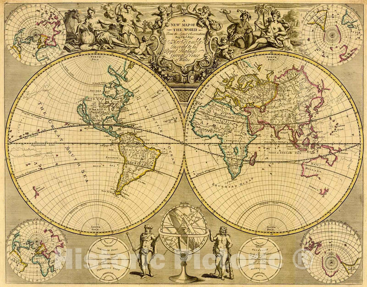 Historic Map : 1721 A new map of the world from the latest observation ...