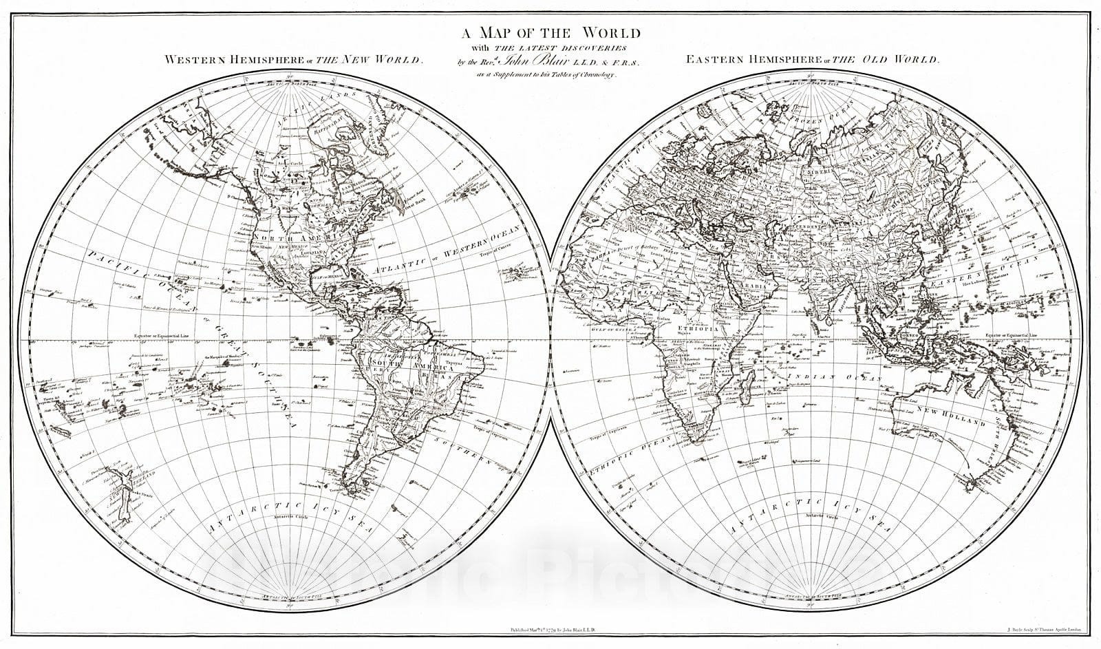 Historic Map : 1779 A Map of the World with the Latest Discoveries : V ...